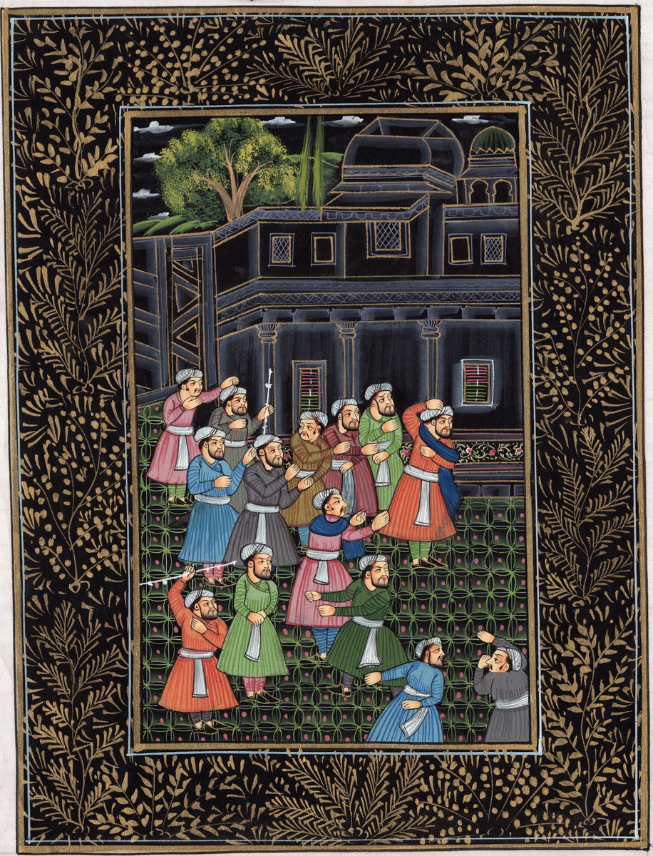 Indo Persian Miniature Rare Art Handmade Islamic Middle Eastern Folk P ...