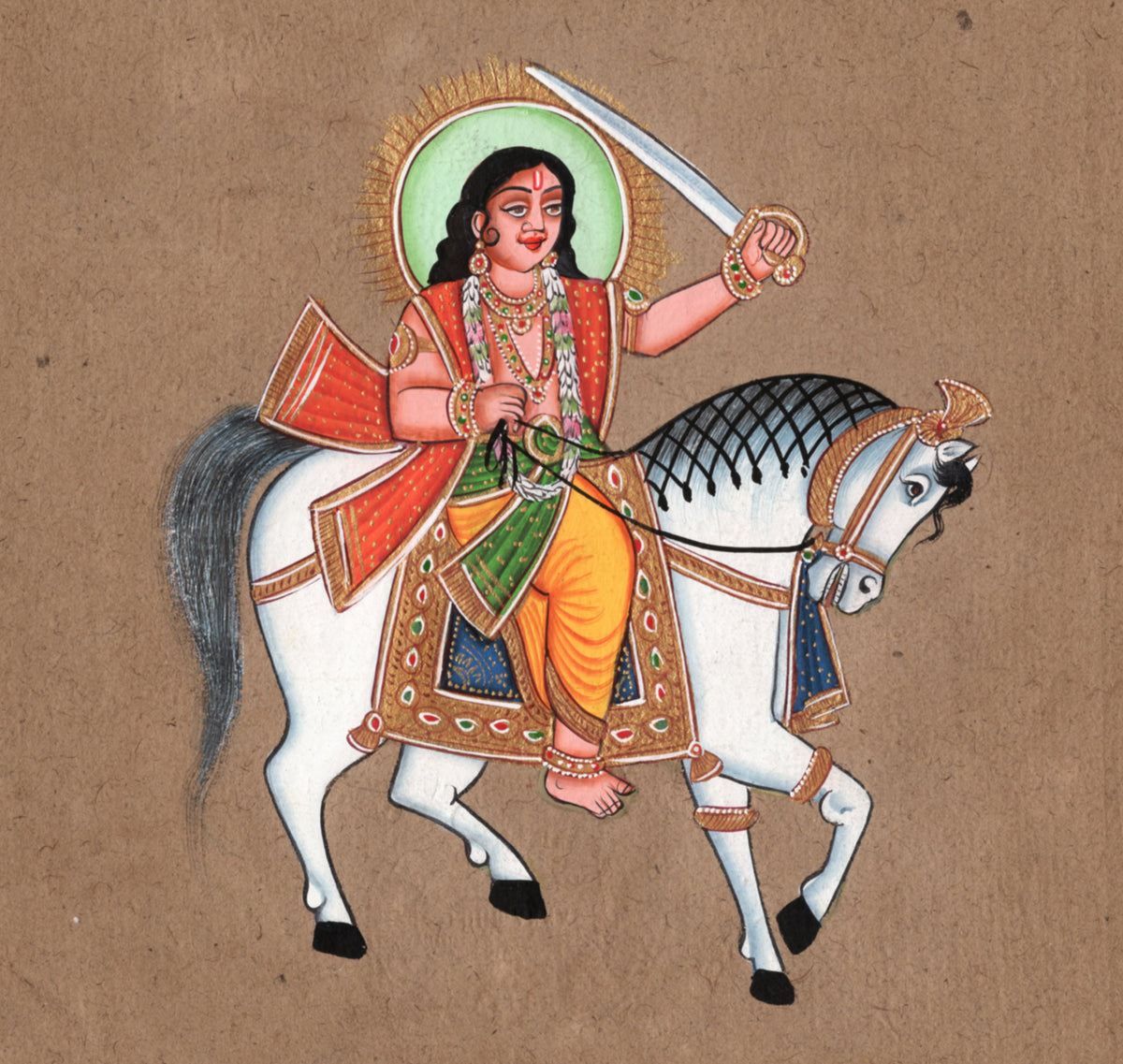 Kalki Final Vishnu Avatar Art Handmade Stamp Paper Indian Hindu Deity ...