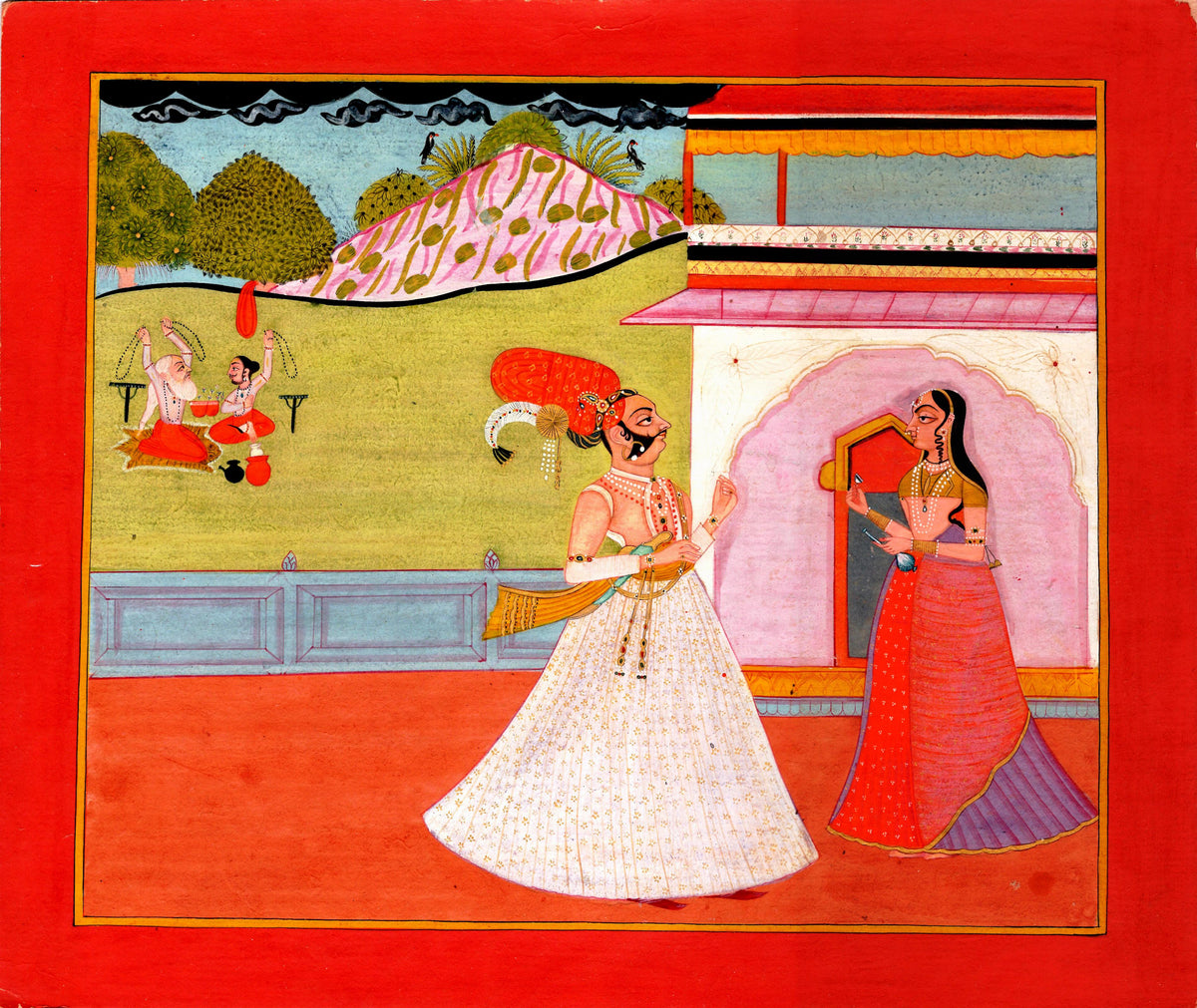 Rajasthani Kota Painting Handmade Indian Miniature Rajput Maharajah Fo ...