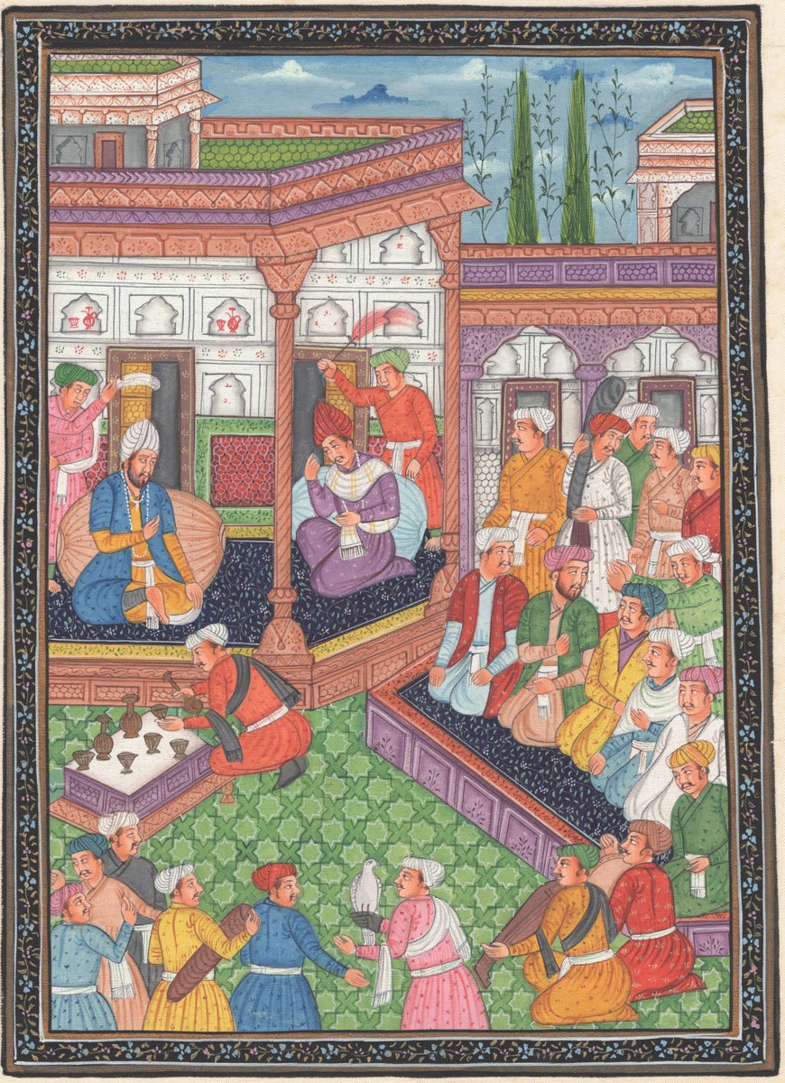 Mughal Empire Handmade Painting Moghul Miniature Emperor Babur Baburna ...