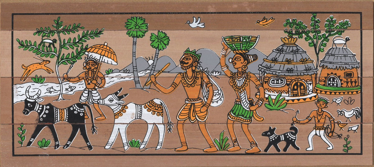 Pattachitra Village Folk Palm Leaf Art Handmade Indian Odisha Miniatur ...