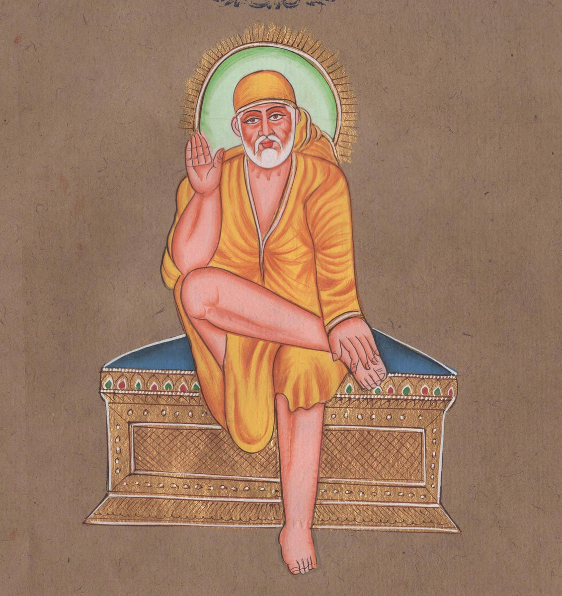 Shirdi Sai Baba Art Rare Old Stamp Paper Indian Hindu Guru Religion Pa ...