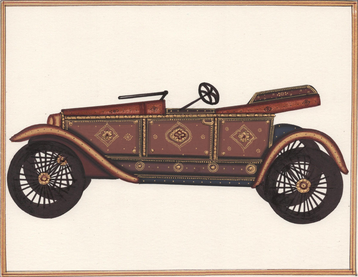 Rajasthani Miniature Car Art Handmade Indian Antique Automobile Decor ...