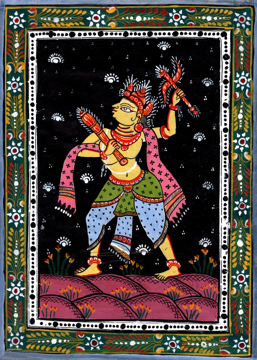 Pattachitra Goddess Miniature Folk Painting Handmade Indian Odisha Tri ...