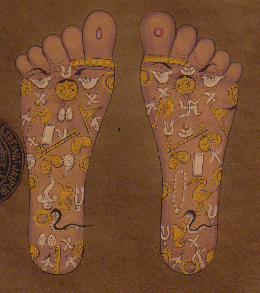 Vishnu Pada Footprint Foot Tantric Painting Indian Hindu Tantrik Handm ...