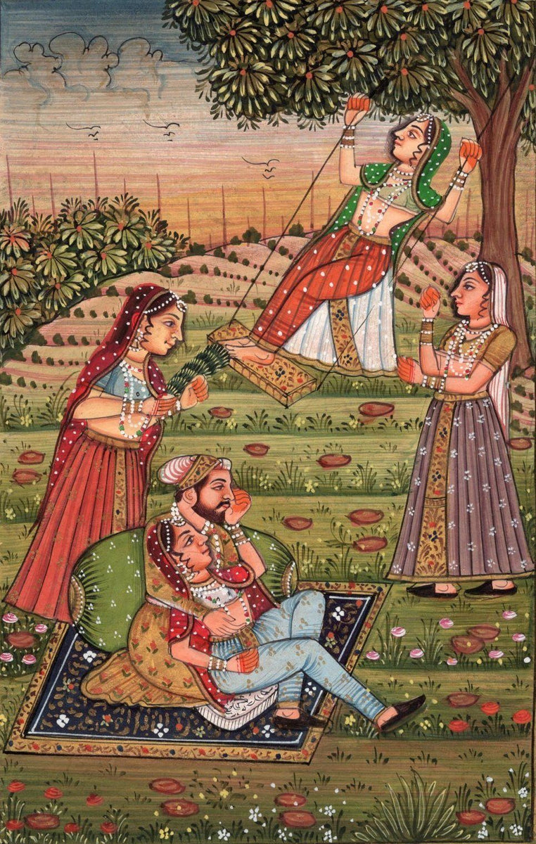 Mughal Miniature Painting Handmade Indo Islamic Script Paper Moghul Et ...