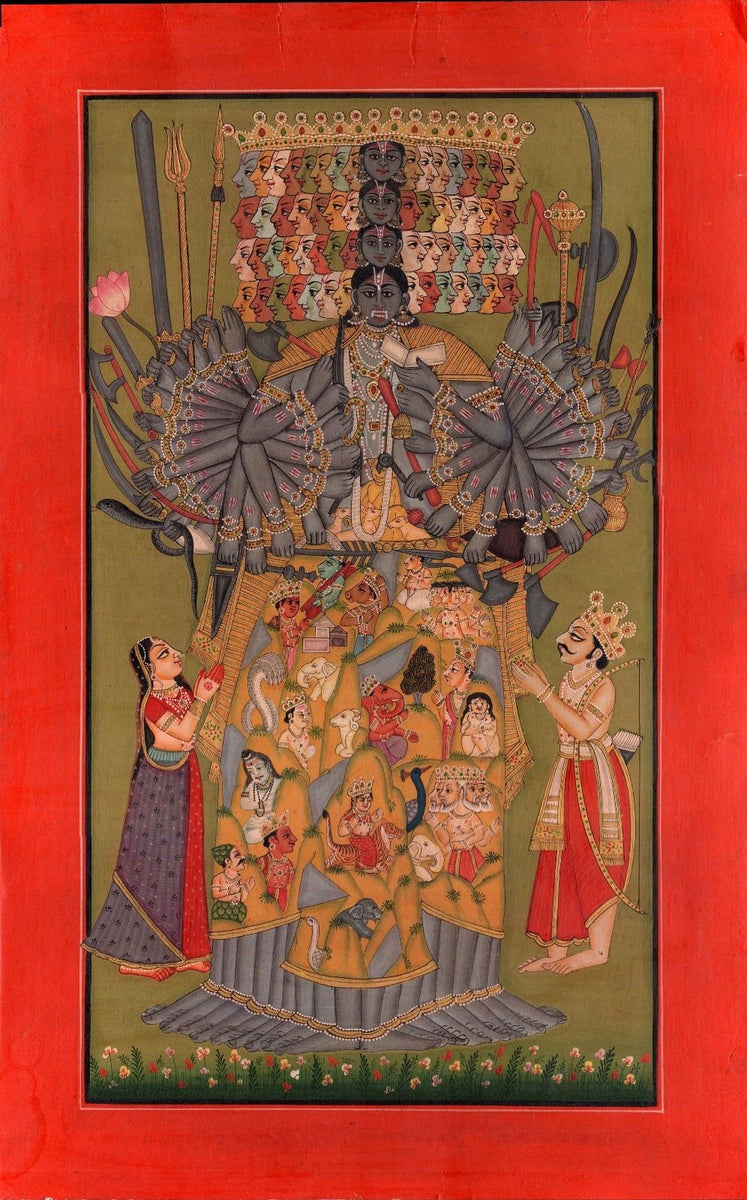 Krishna Vishvarupa Yoga Painting Handmade Indian Miniature Hindu Spiri ...