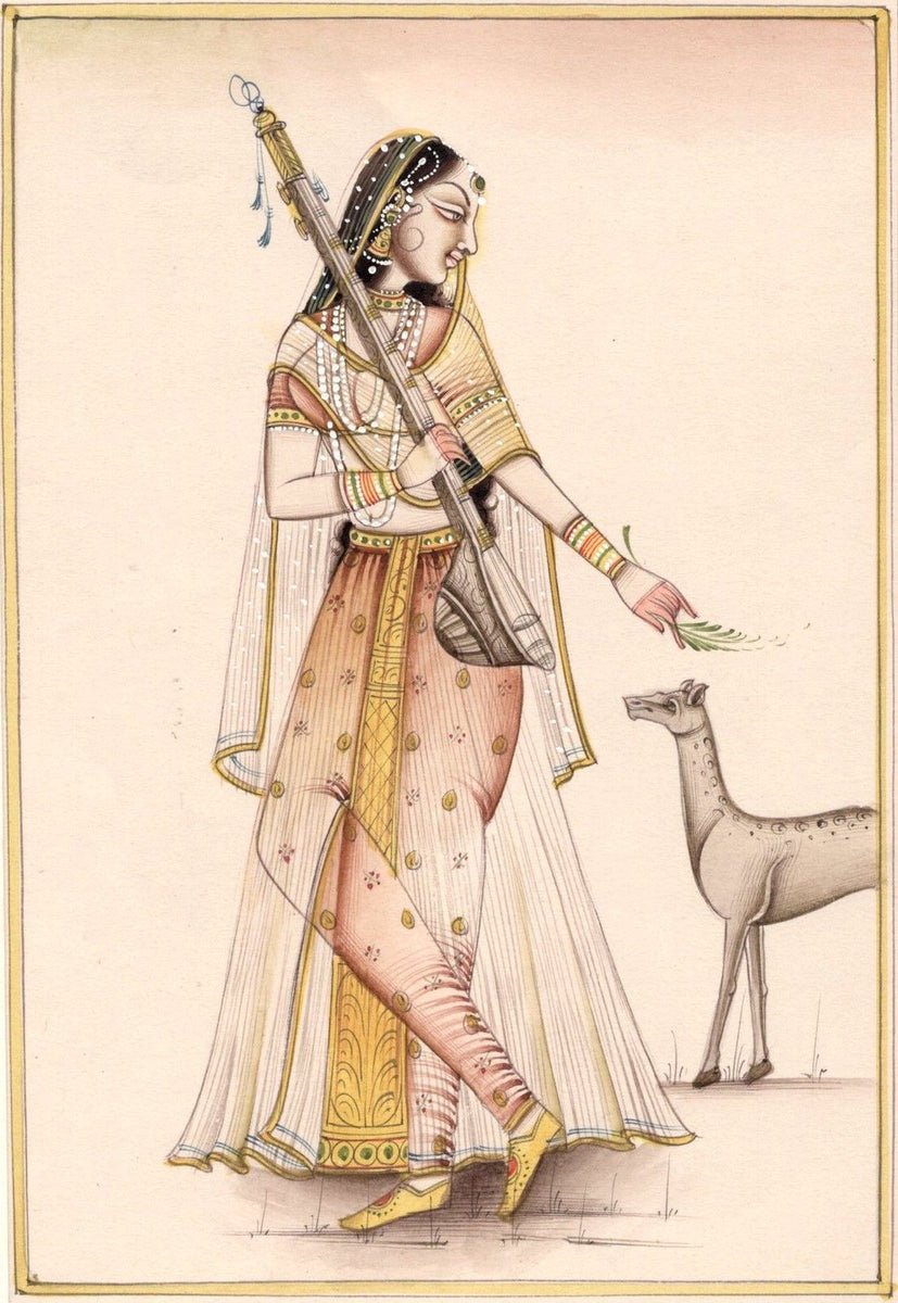 Rajasthan Miniature Todi Ragini Ragamala Painting Indian Handmade Ethn ...