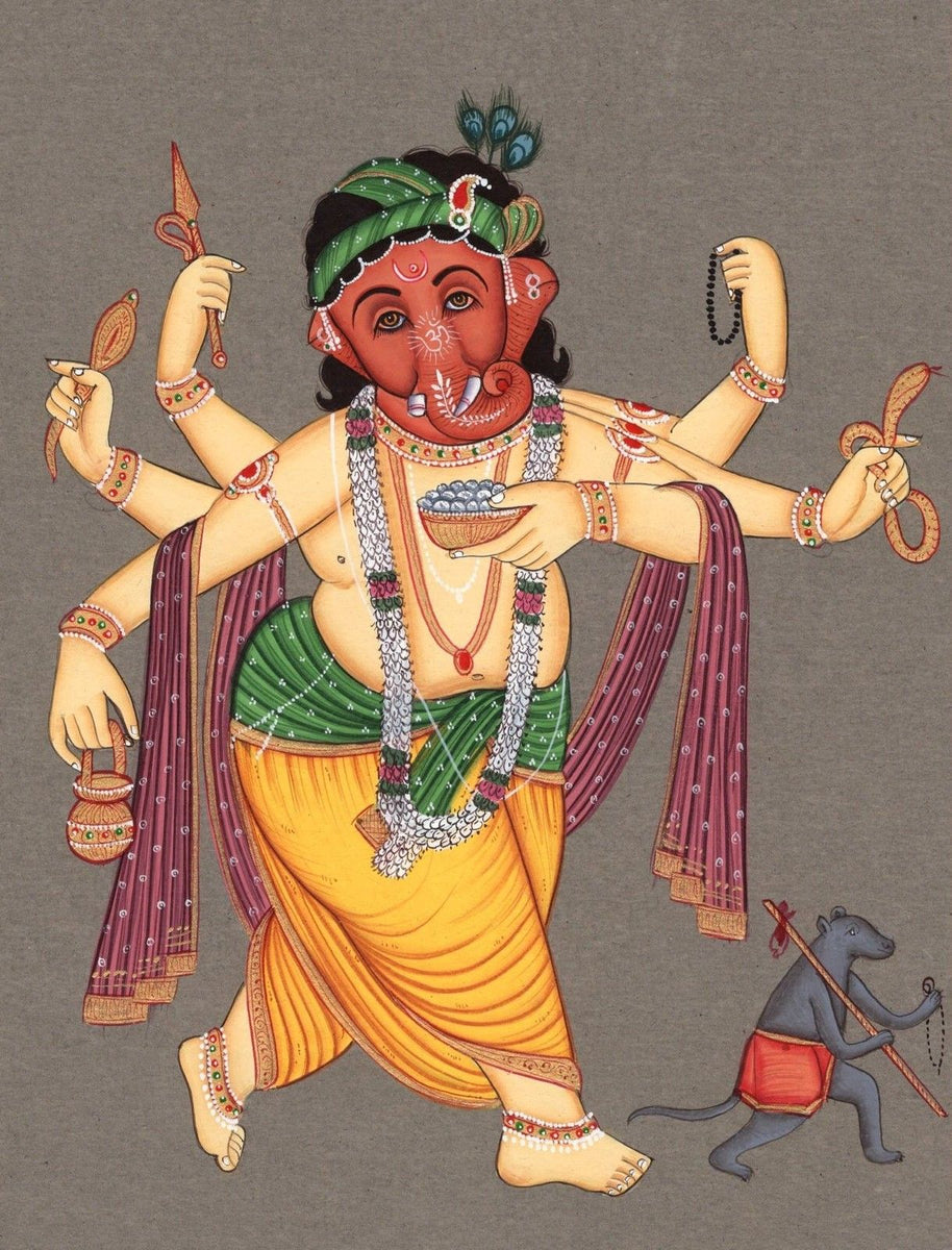 Lord Ganesh Art Handmade Watercolor Indian God Ganesha Hindu Religion ...