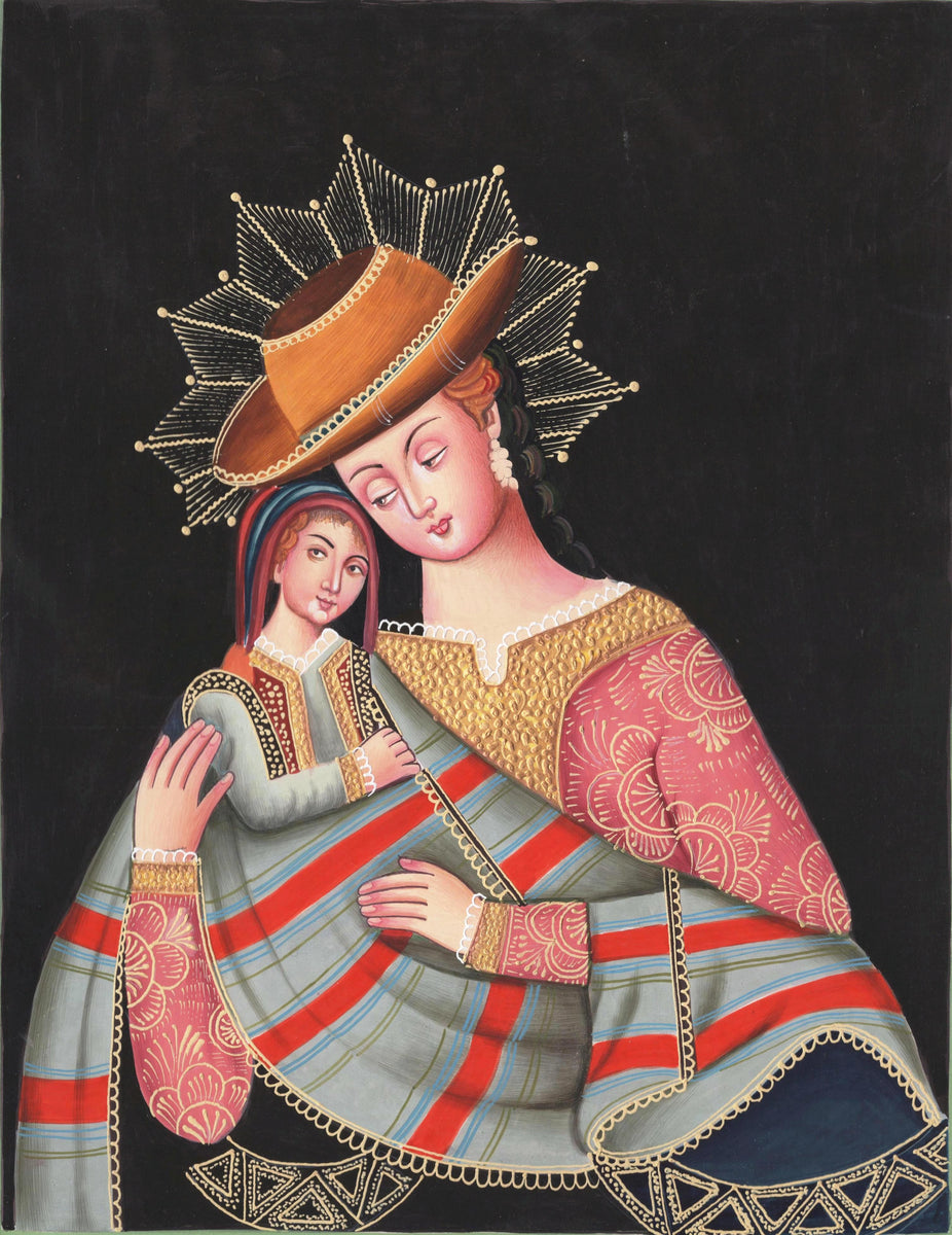 Peruvian Indian Art Handmade Andina Watercolor Peru Folk Decor Ethnic ...