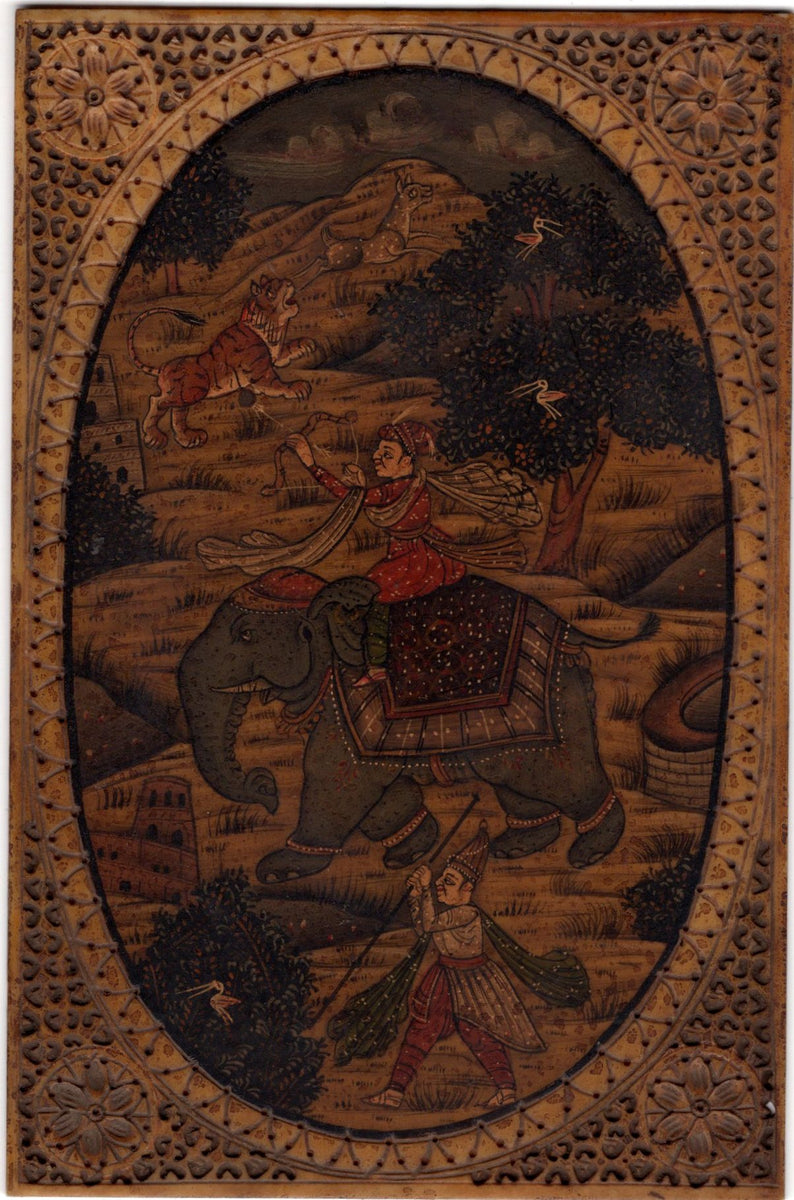 Mughal Empire Miniature Art Handmade Imperial Mogul Emperor Hunt Sport ...
