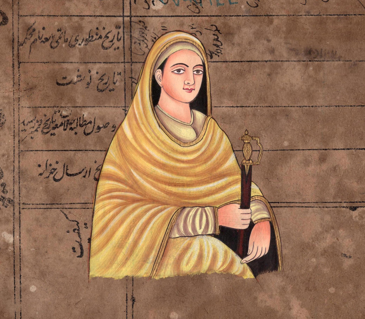 Mata Sundari Sikh Handmade Miniature Painting Sikhism Punjab History E ...