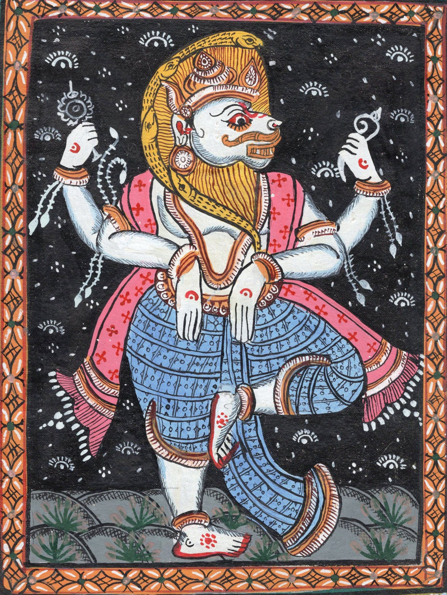Pattachitra Miniature Varaha Art Handmade Indian Odisha Tribal Vishnu ...