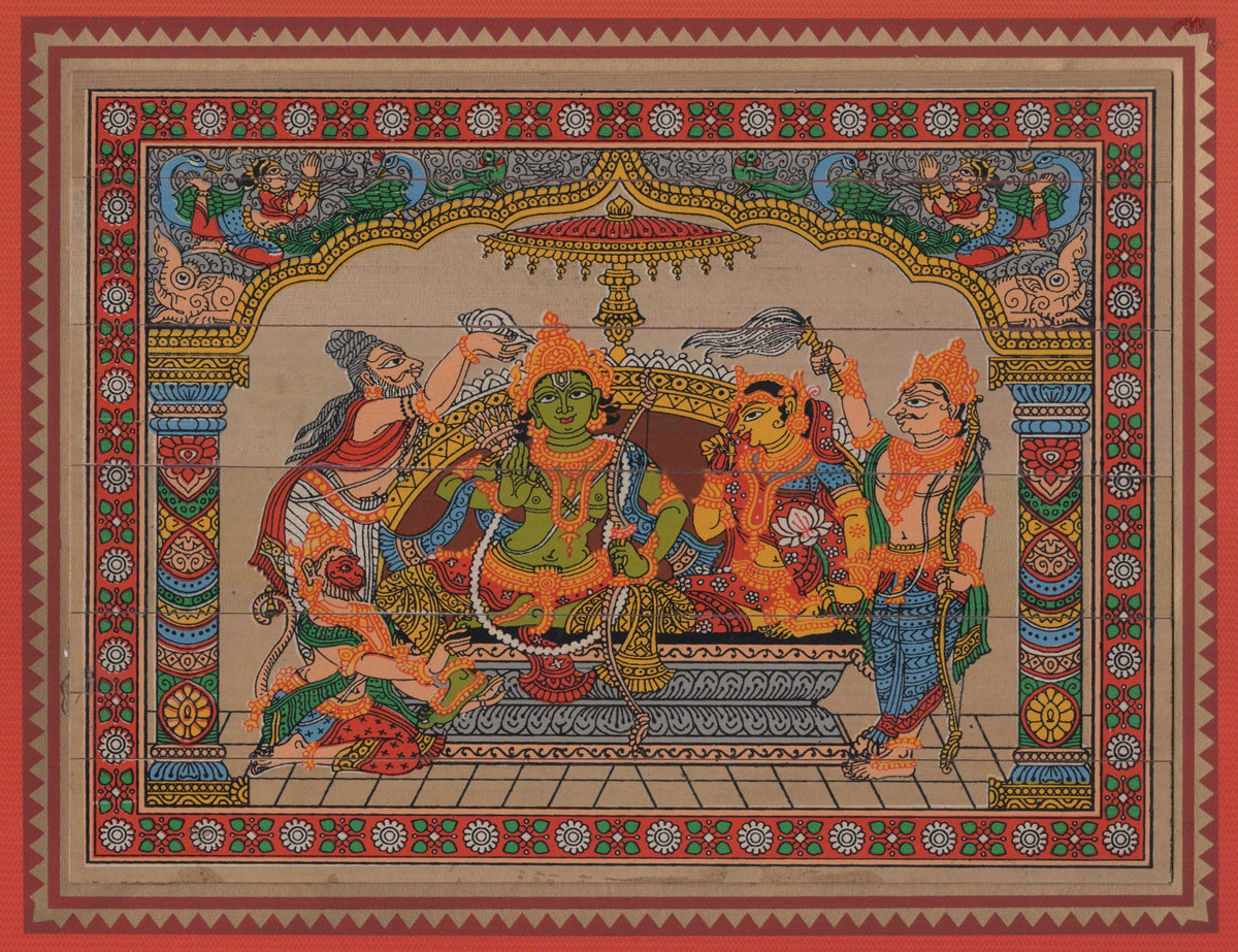 Ram Darbar Pattachitra Palm Leaf Art Handmade Indian Odisha Miniature ...