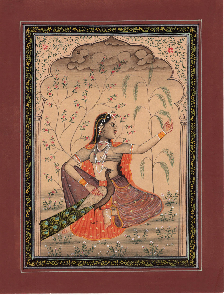 Sorathi Ragini Miniature Painting Indian Rajasthani Ethnic Handmade Ra ...
