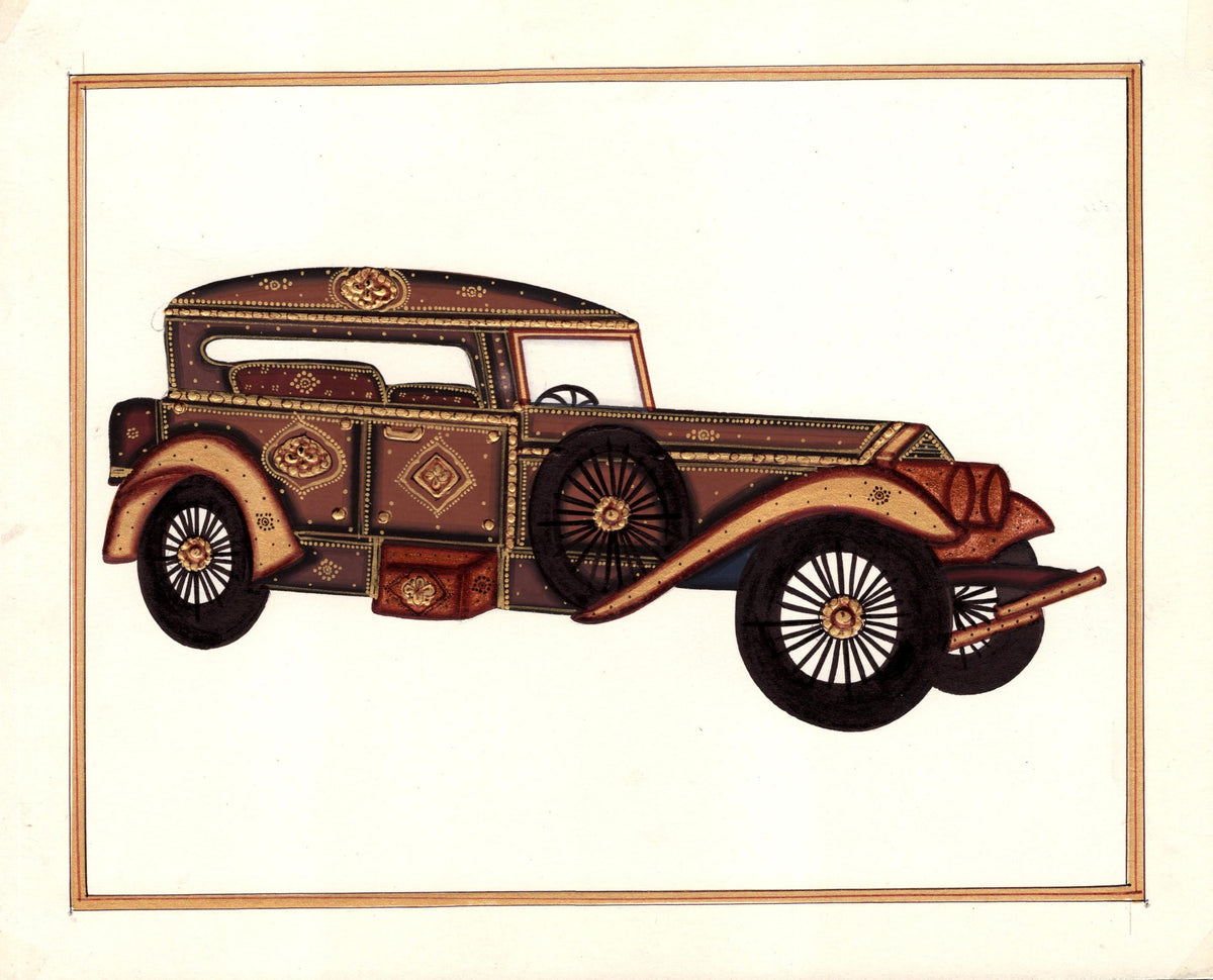 Rajasthani Miniature Automobile Art Handmade Indian Antique Car Decor ...