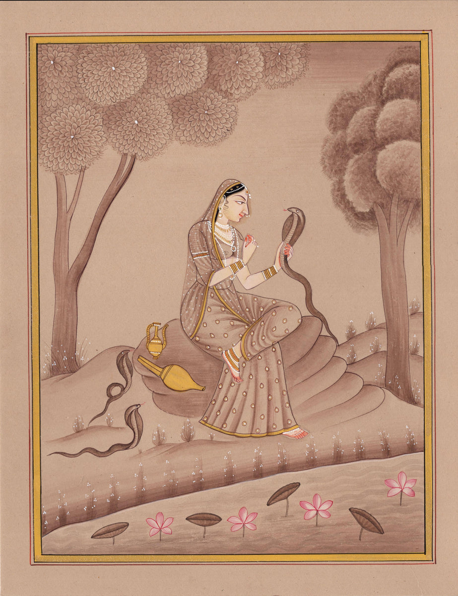 Asavari Ragini Miniature Painting Indian Rajasthani Ethnic Handmade Ra ...