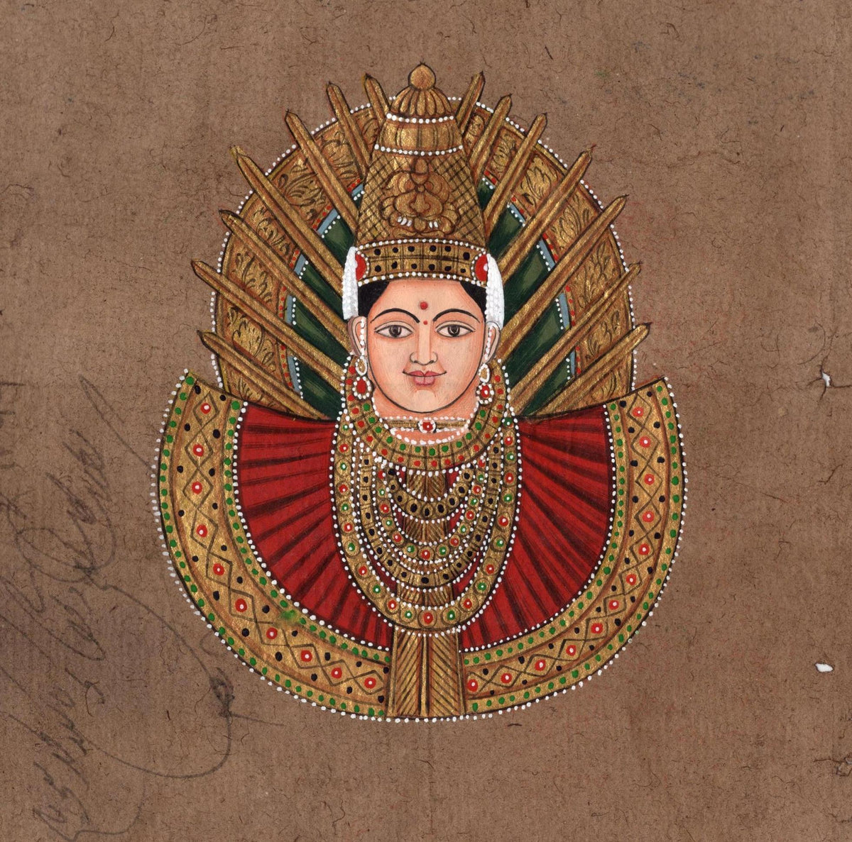 Adi Parashakti Devi Hindu Goddess Painting Handmade Indian Ethnic Spir ...