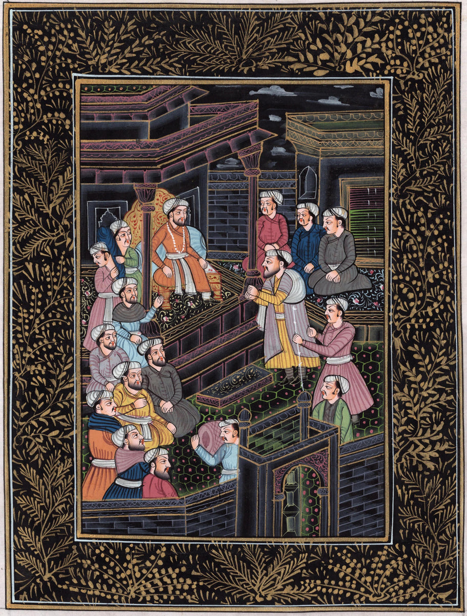 Mughal Miniature Art Rare Handmade Emperor Babur Moghul Indian History ...